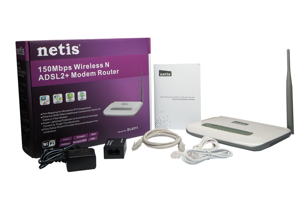NETIS DL4311 150Mbps Wireless N ADSL2+ Modem Router