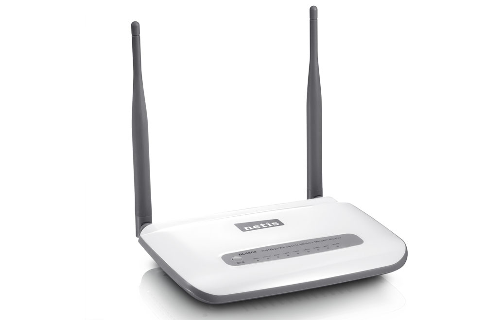 NETIS DL4322 modem ADSL2+, bezprzewodowy router 2.4GHz, 300Mb/s