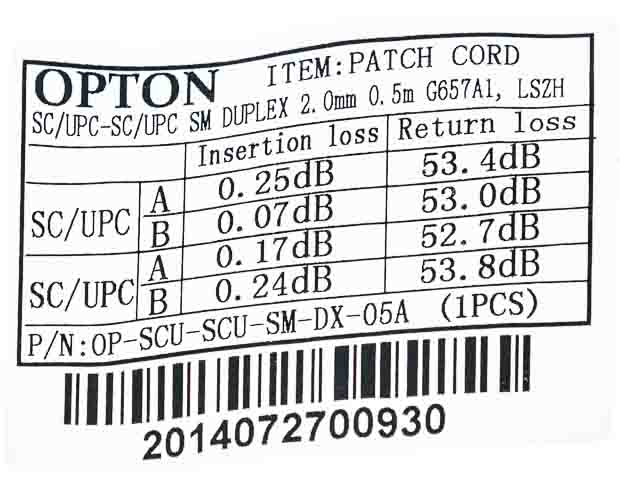 Patchcord światłowodowy SC/UPC-SC/UPC SM duplex 2mm 0.5m G657A1 Patchcord światłowodowy SC/UPC-SC/UPC SM duplex 2mm 0.5m G657A1