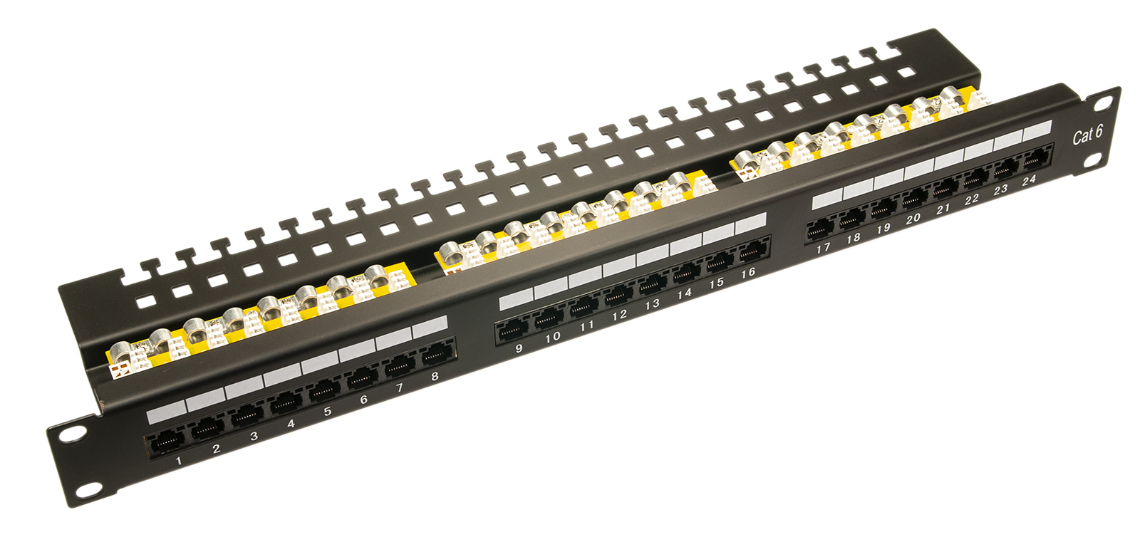 Patchpanel, 24 porty UTP kat. 6, standard rack 19", wysokość 1U, złącza ...