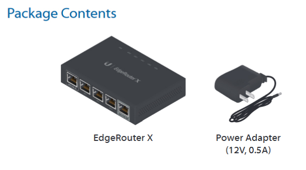 Ubiquiti EdgeRouter X ER-X 5x GE, 1x PoE IN, 1x PoE OUT