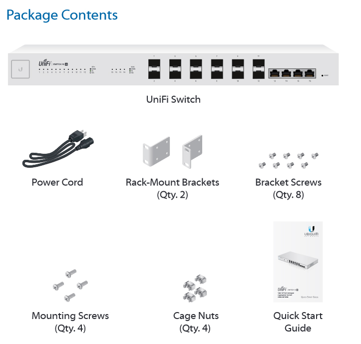Ubiquiti US-16-XG UniFi Switch 12x SFP+, 4x 10G RJ45